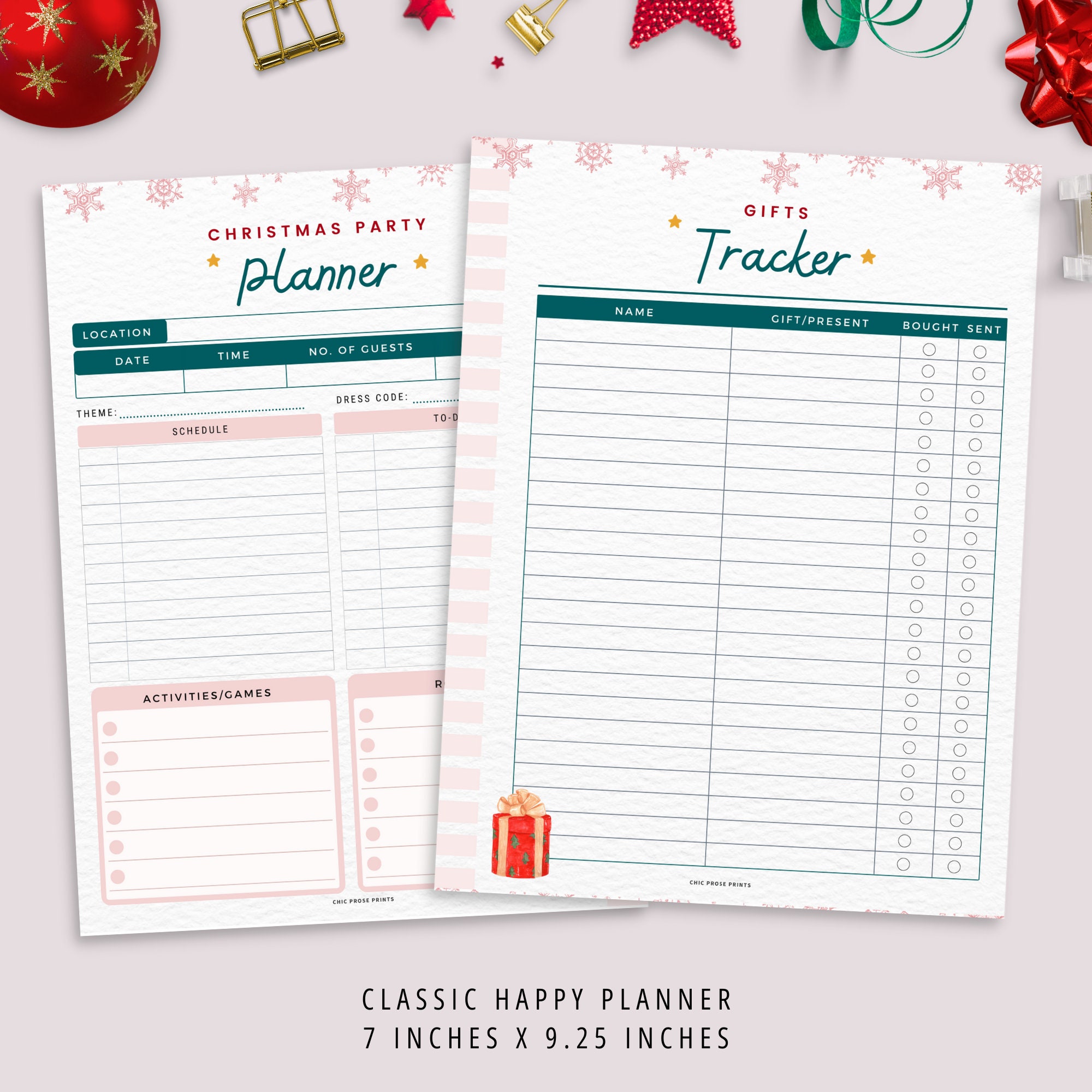 Classic HP Christmas Planner, Holiday Planner, Gift Planner, Christmas ...
