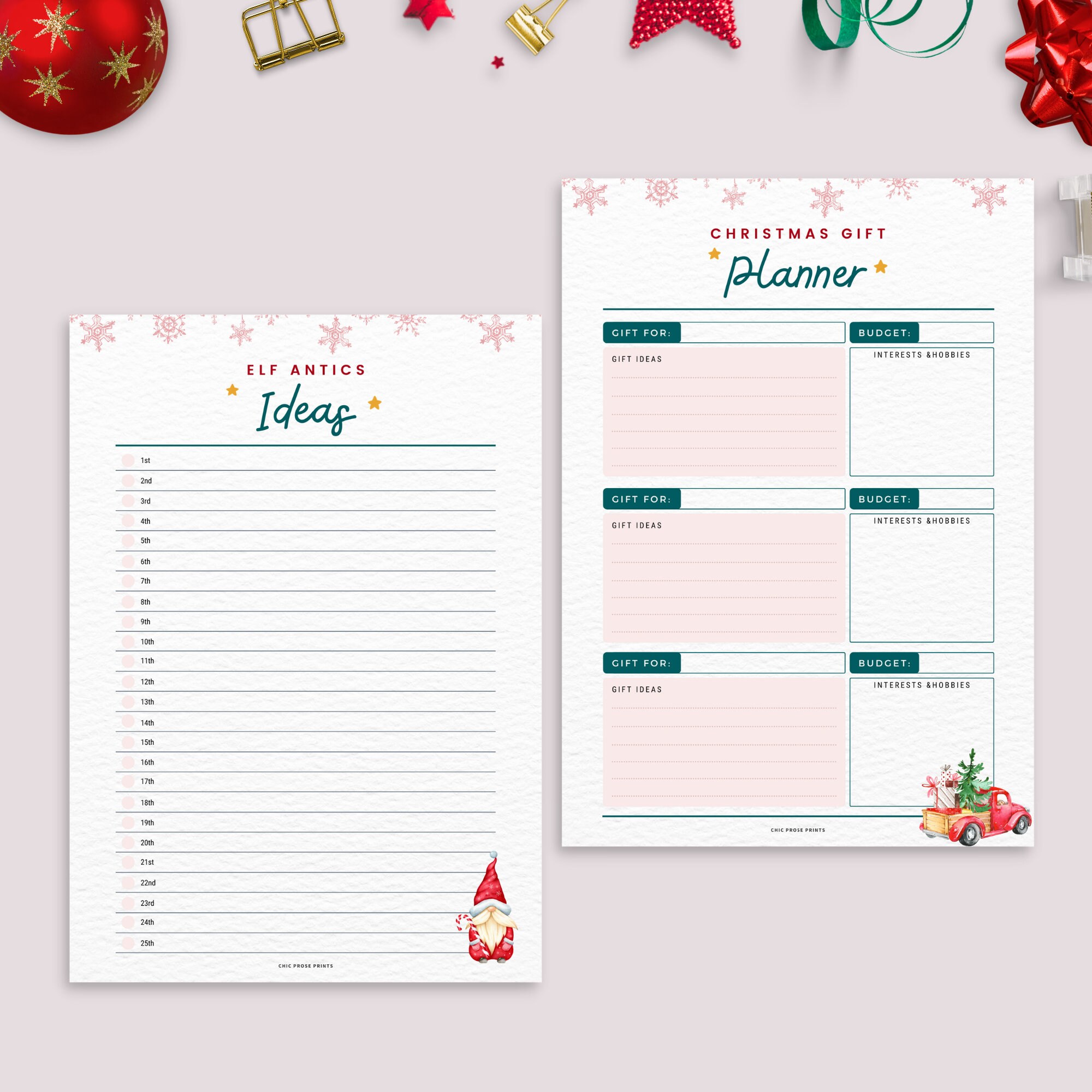 Printable Christmas Planner, Holiday Planner, Gift Planner, Christmas ...