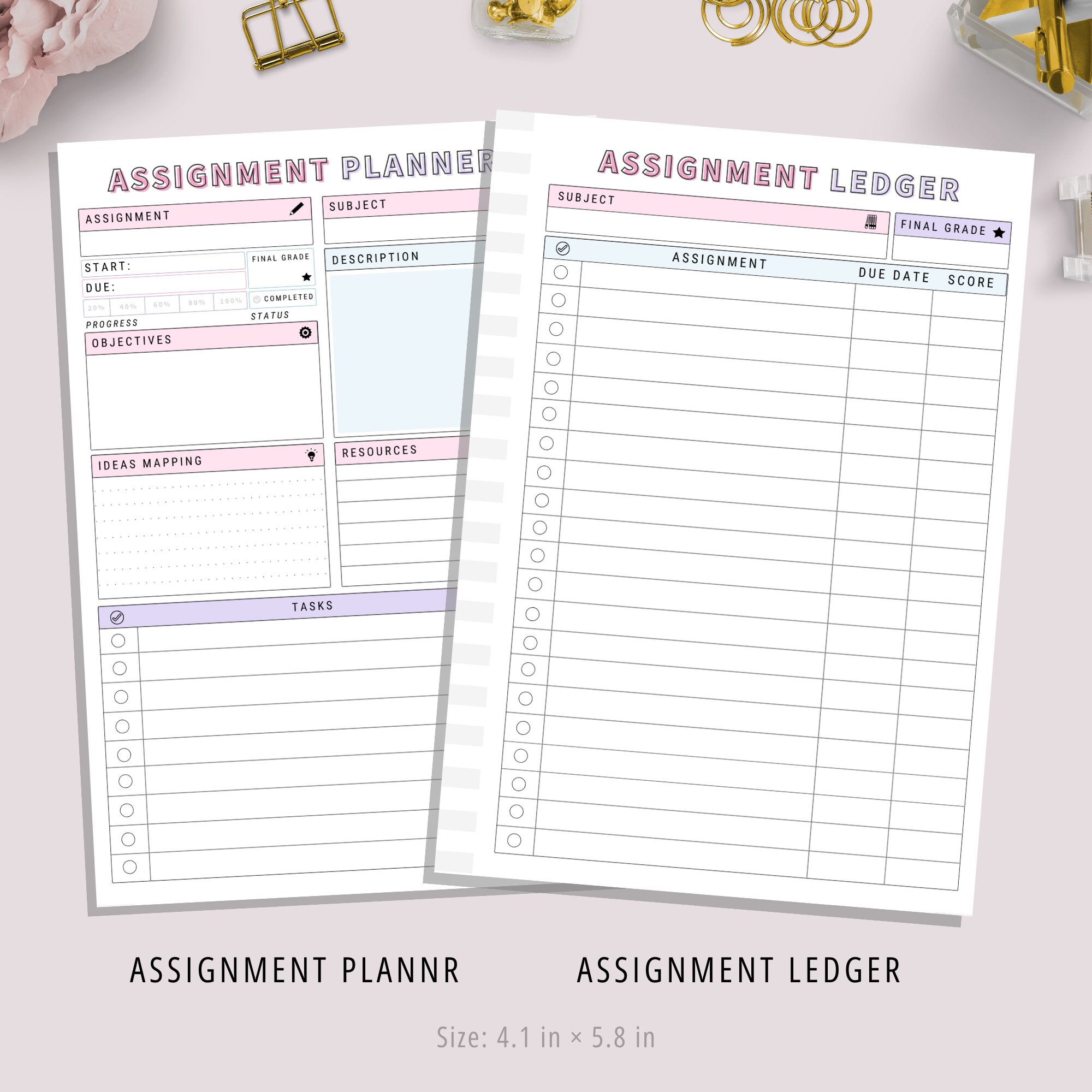 A6, Student Planner Printable , Study Planner, School Planner, College ...