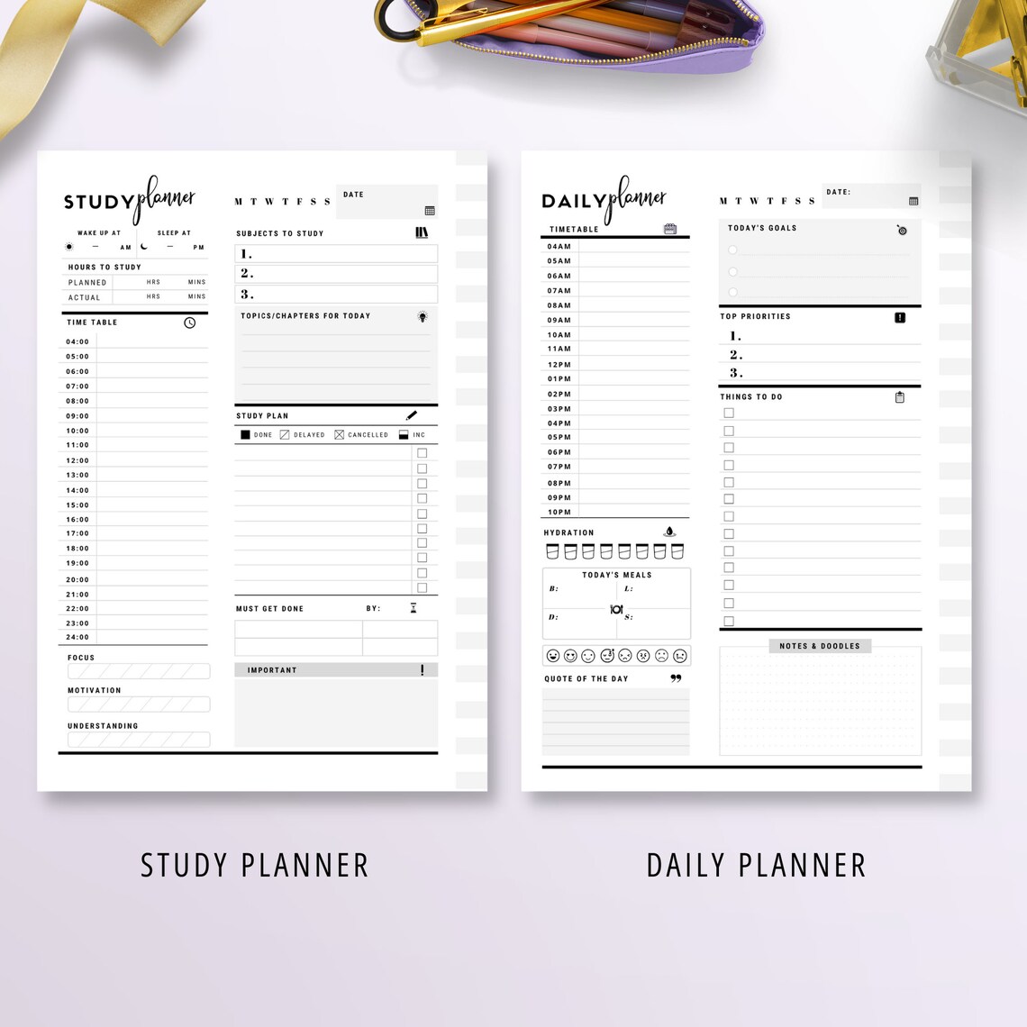 A5 Student Planner Printable Study Planner School Planner - Etsy