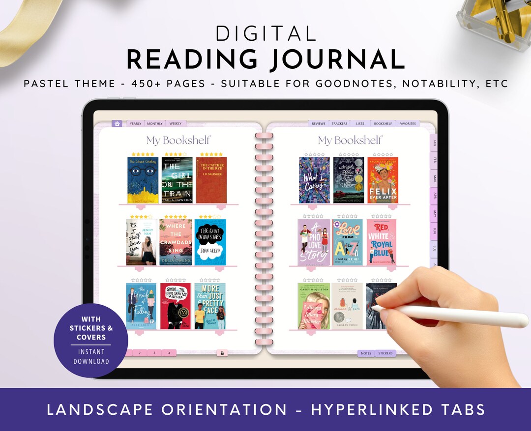 Digital Reading Journal, Digital Reading Planner, Reading Tracker ...