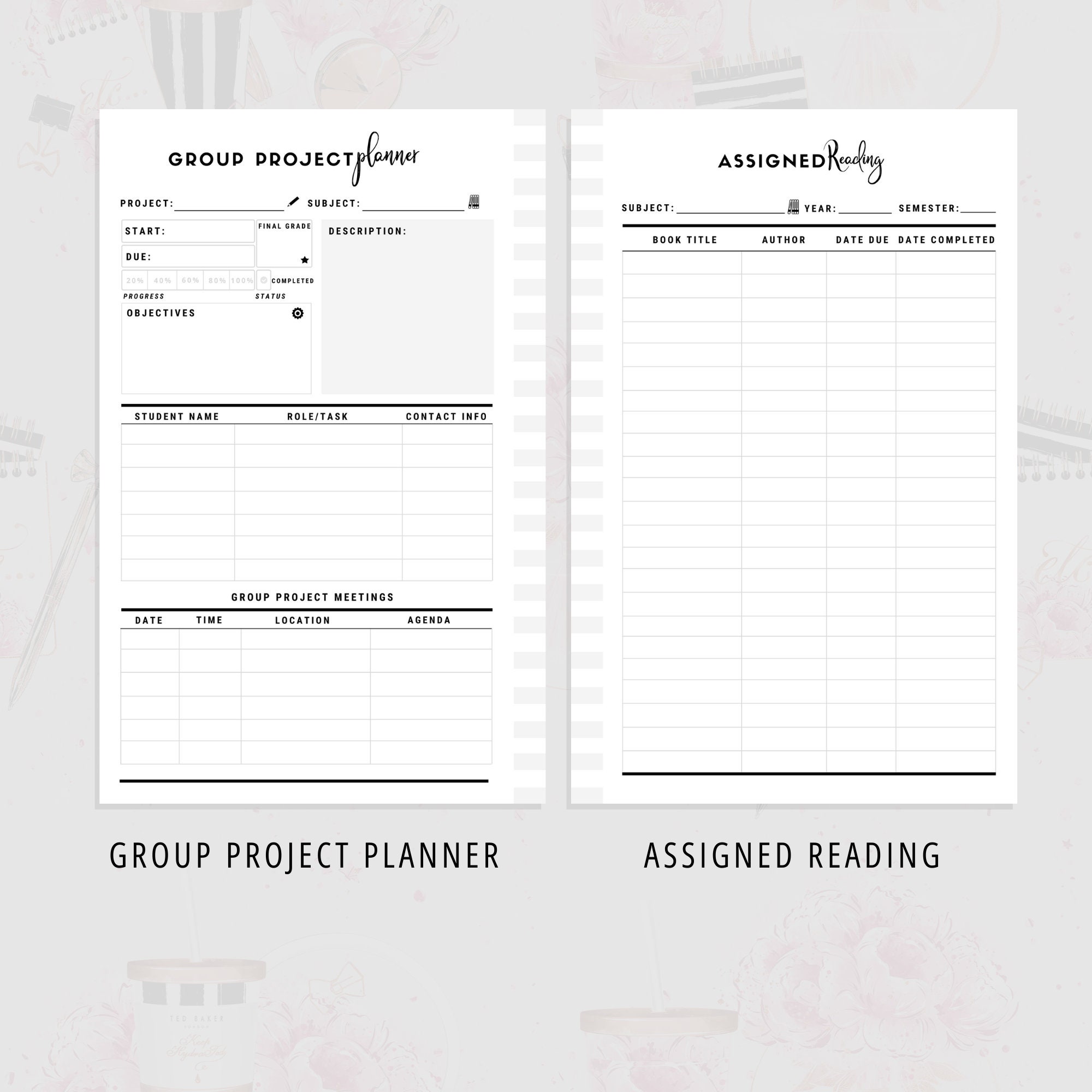 Half Letter Student Planner Printable Study Planner School - Etsy