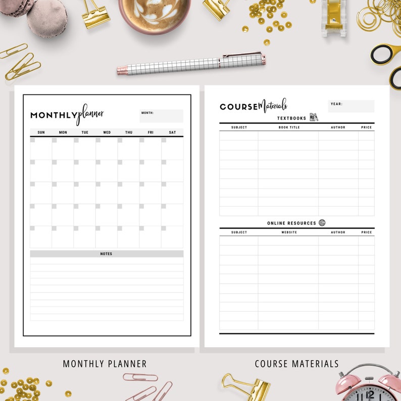 A4 Student Planner Printable Study Planner School Planner | Etsy