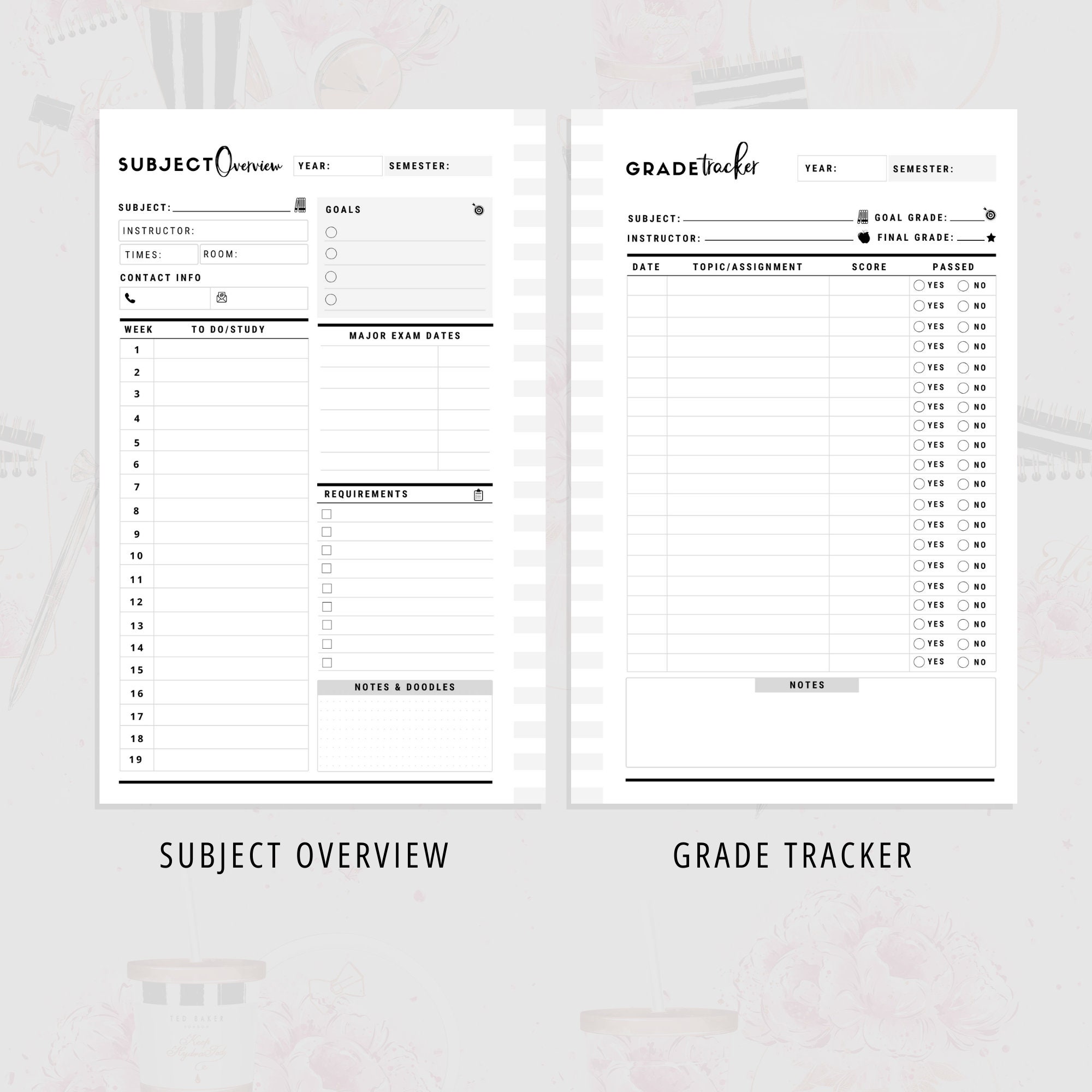 Half Letter Student Planner Printable Study Planner School - Etsy