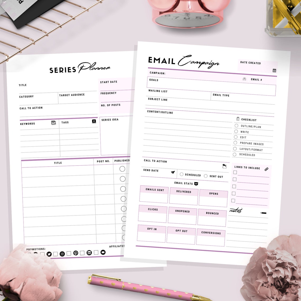 A4 Marketing Campaign Planner 33 Pages Marketing Campaign | Etsy