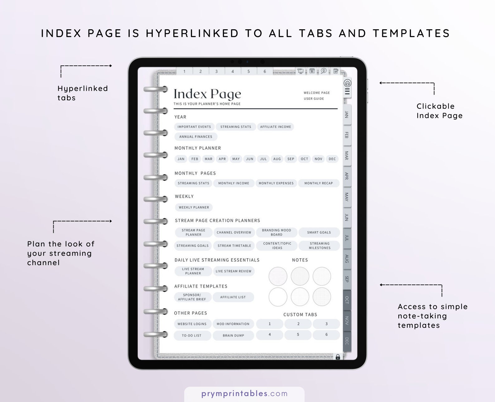 Digital Live Stream Planner, Live Streaming Planner, Streamer Planner ...