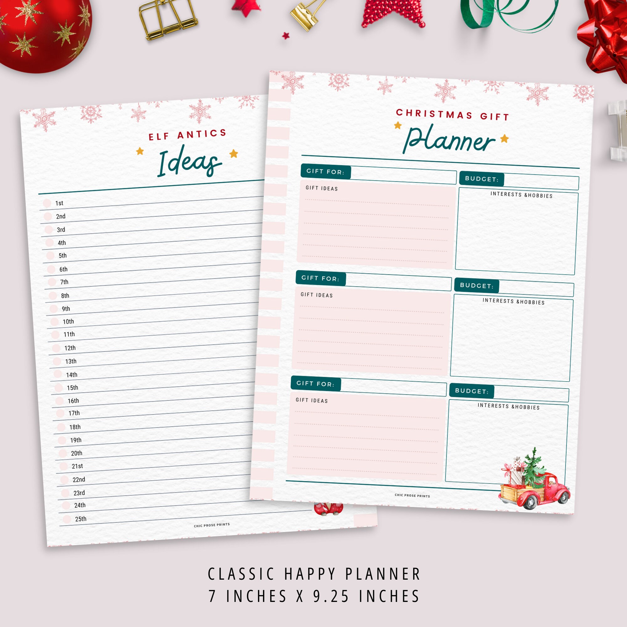 Classic HP Christmas Planner, Holiday Planner, Gift Planner, Christmas ...