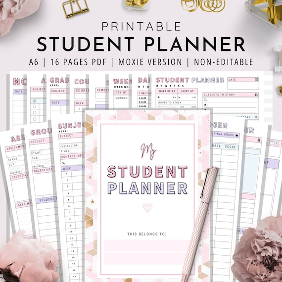 A6 Student Planner Printable Study Planner School Planner | Etsy