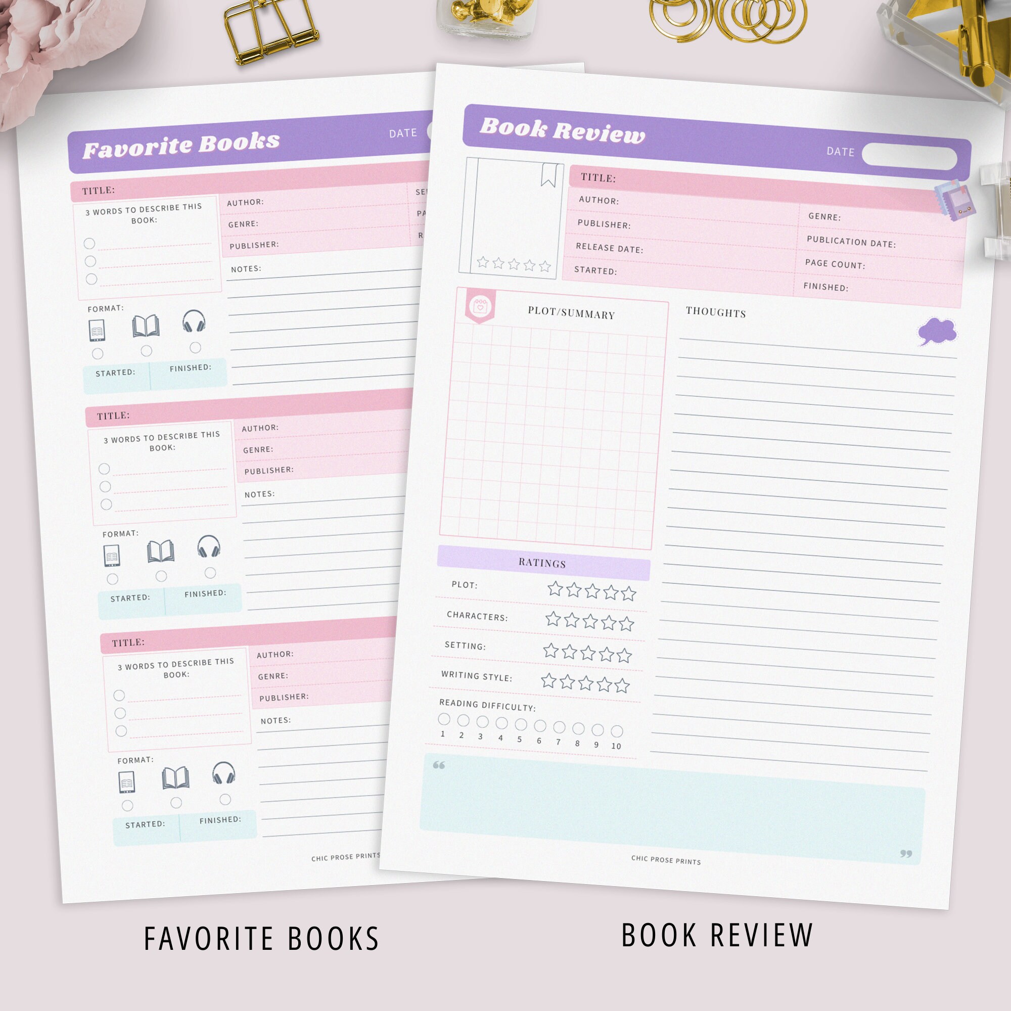 Cute Reading Planner, Reading Tracker, Book Lovers Planner, Book ...