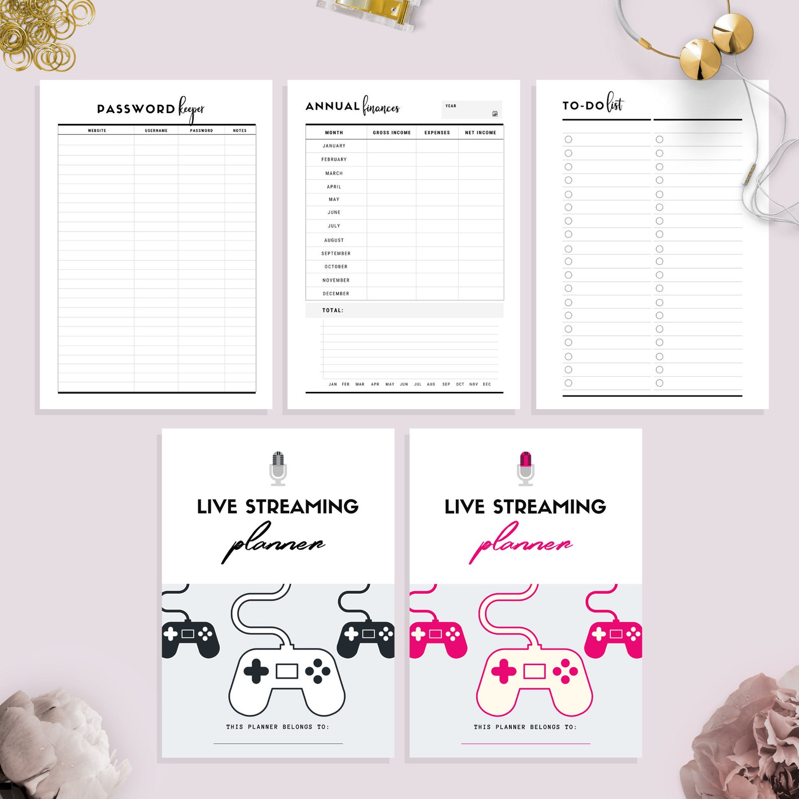 Live Stream Planner, Live Streaming Planner, Streamer Planner, Stream ...