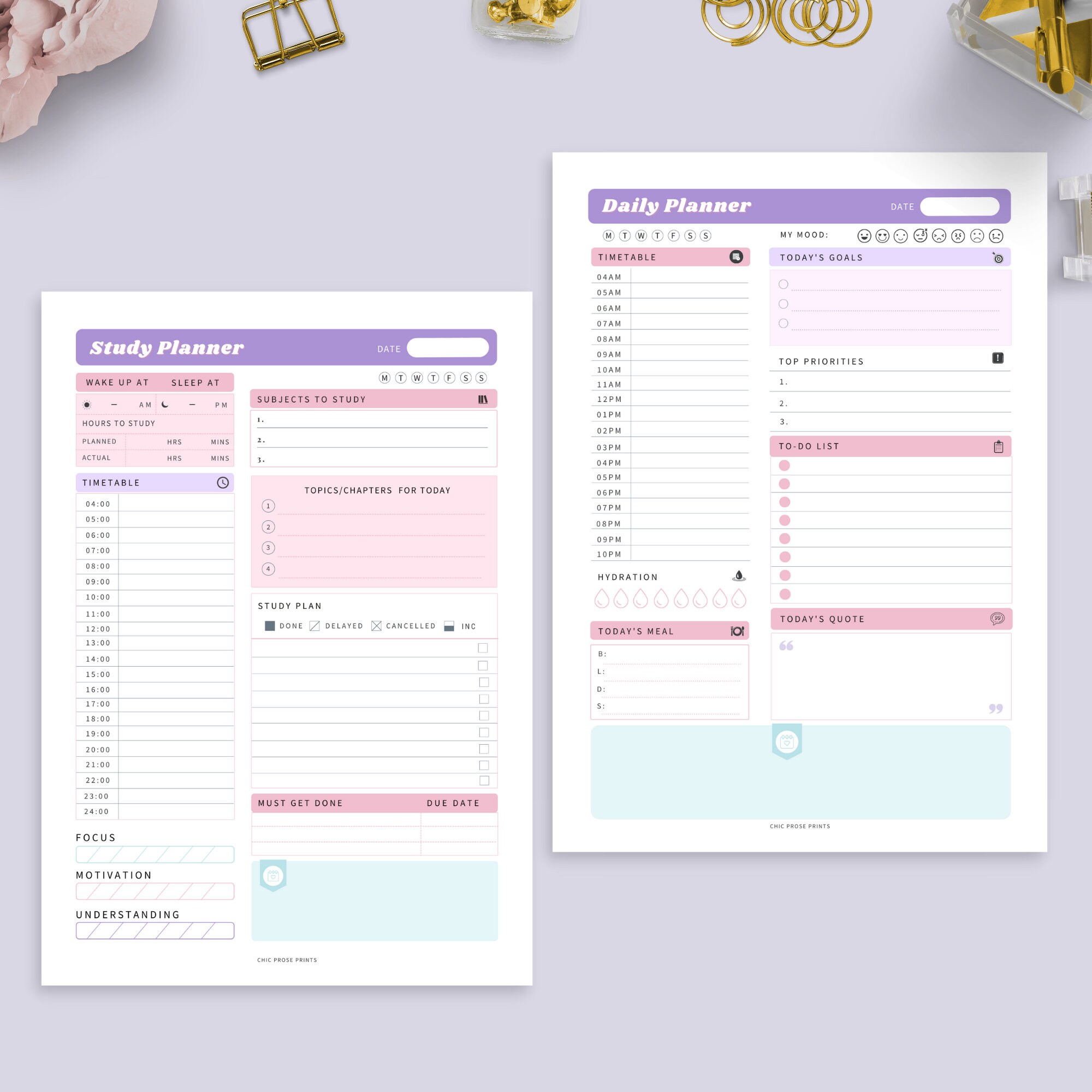 Cute Student Planner, Study Planner for College, School Planner ...