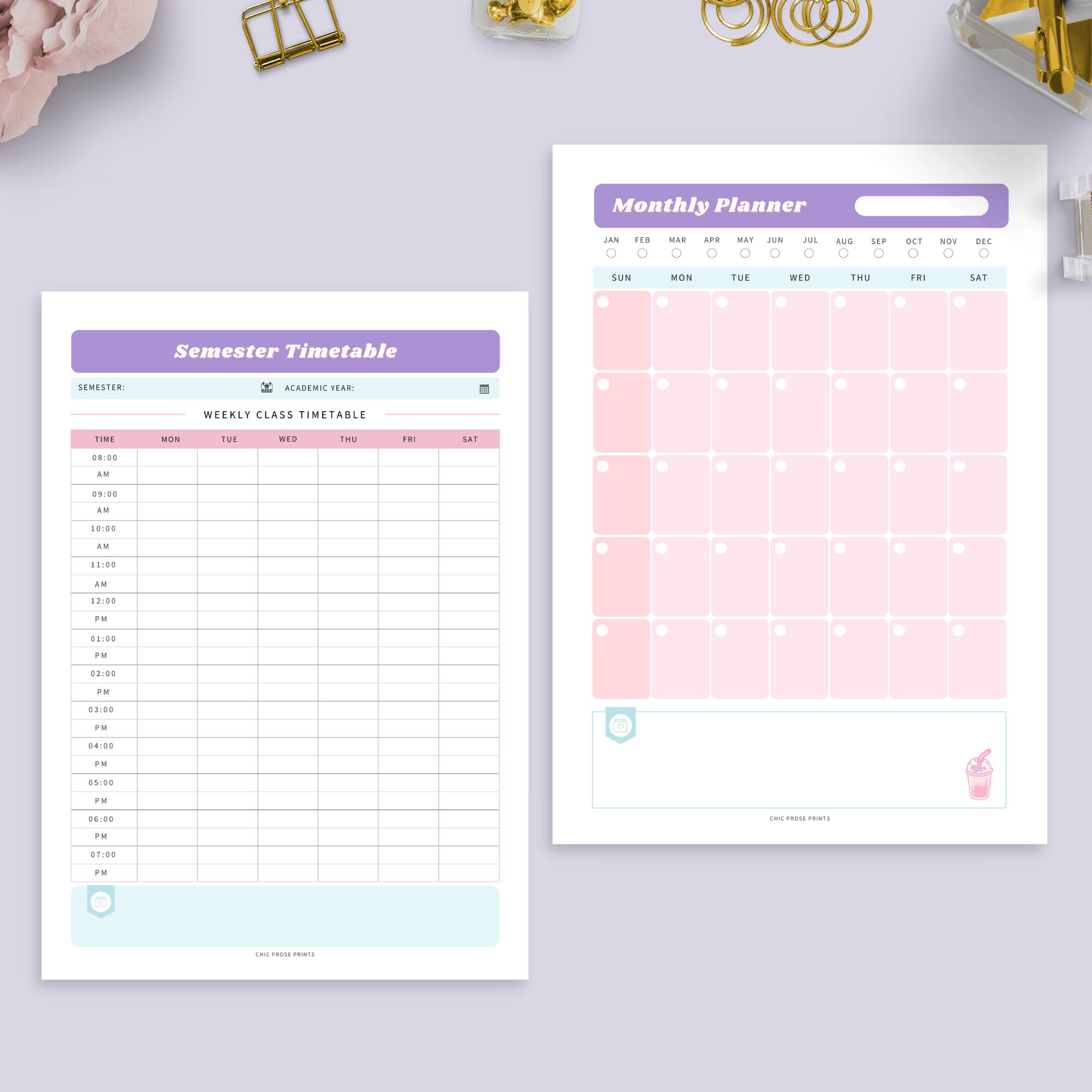 Cute Student Planner, Study Planner for College, School Planner ...