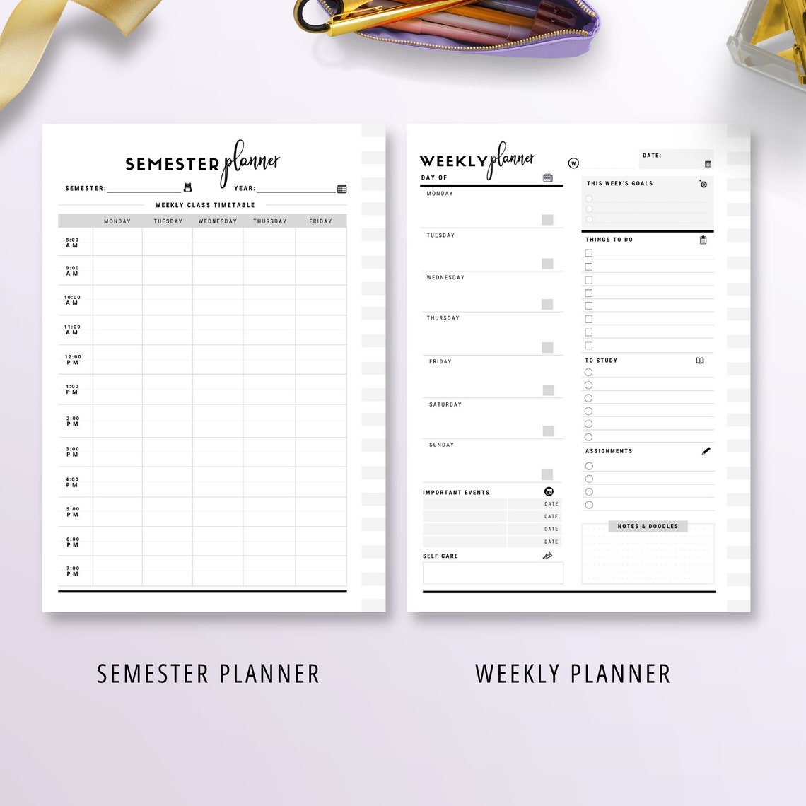 A5 Student Planner Printable Study Planner School Planner - Etsy
