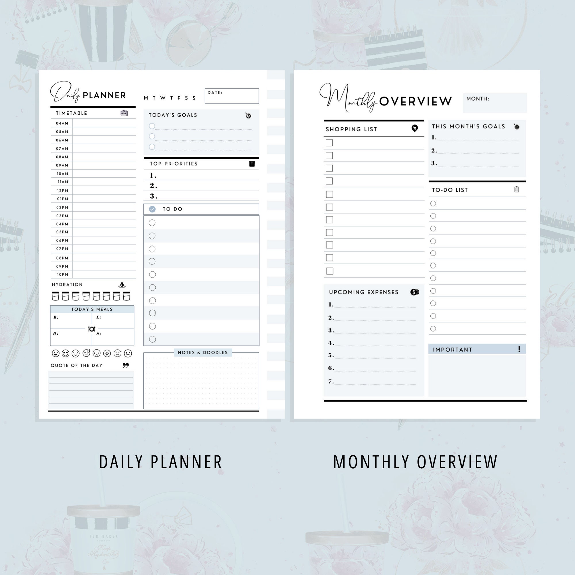 A6 Planner Essentials Planner Bundle Daily Planner Weekly - Etsy