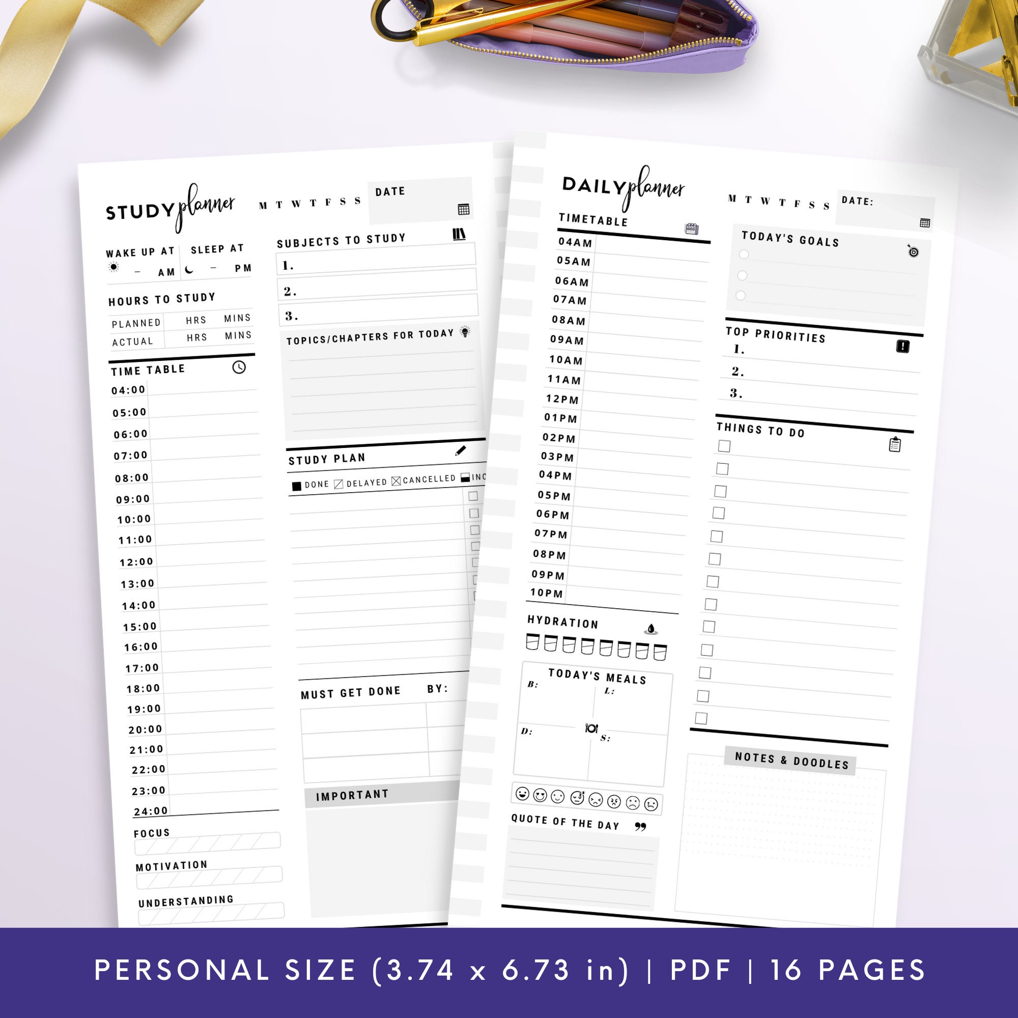 Personal, Student Planner Printable , Study Planner, School Planner ...