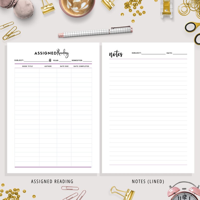 A4 Student Planner Printable Lavender Study Planner | Etsy