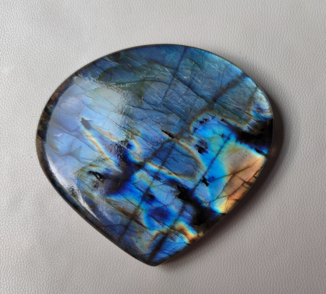 Heart Shape Blue Fire Labradorite Gemstone, Natura Labradorite, Round ...