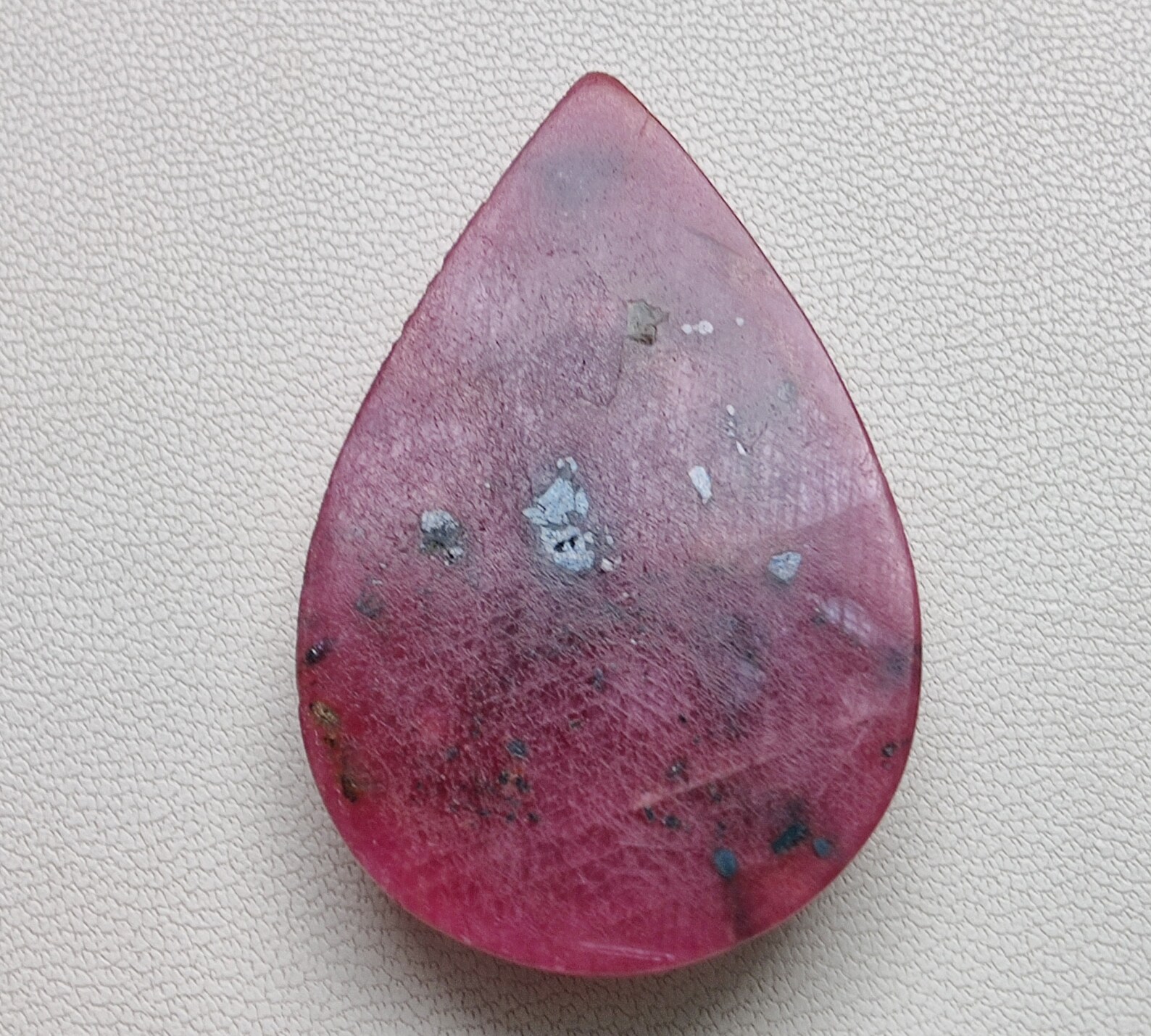 Natural Ruby Carved Gemstone, Natural Ruby Hand Carved, Ruby Pear Shape ...