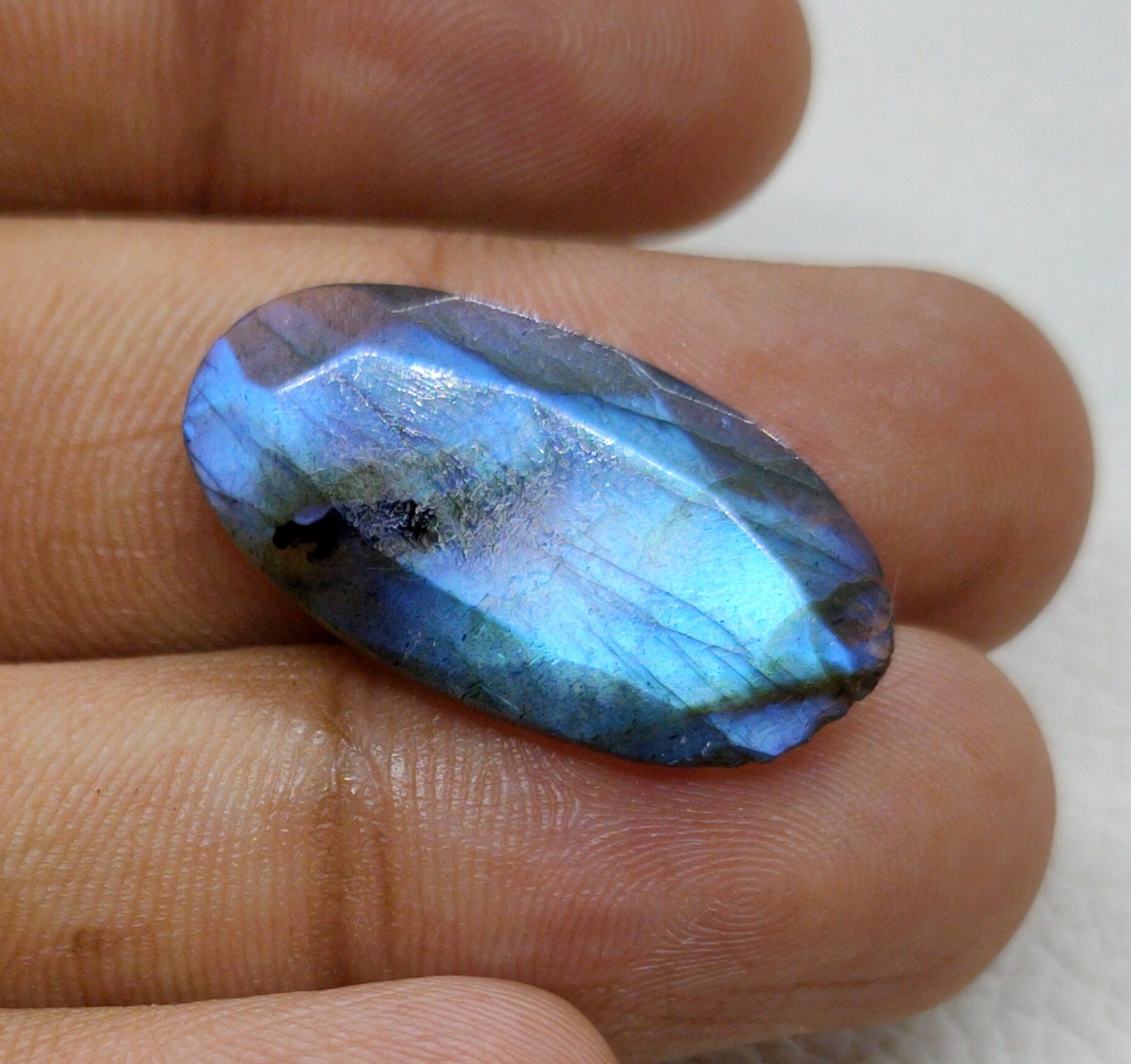 Faceted Labradorite Natural Labradorite Faceted GemstoneBlue | Etsy