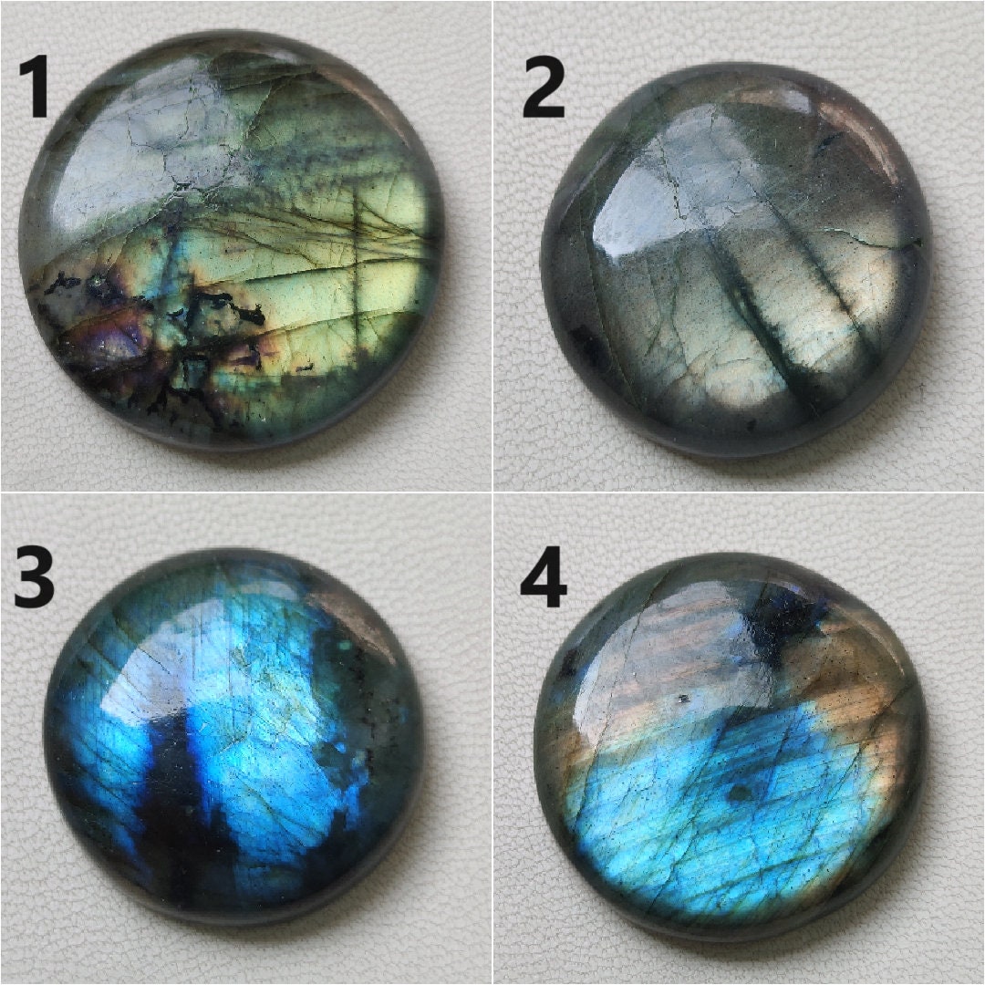 Rare Quality !!! Multi Fire Labradorite Hand Made Round Shape Cabochon ...