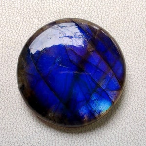 Brilliant ! Gorgeous Multi Blue Fire Labradorite Round Shape Cabochon ...