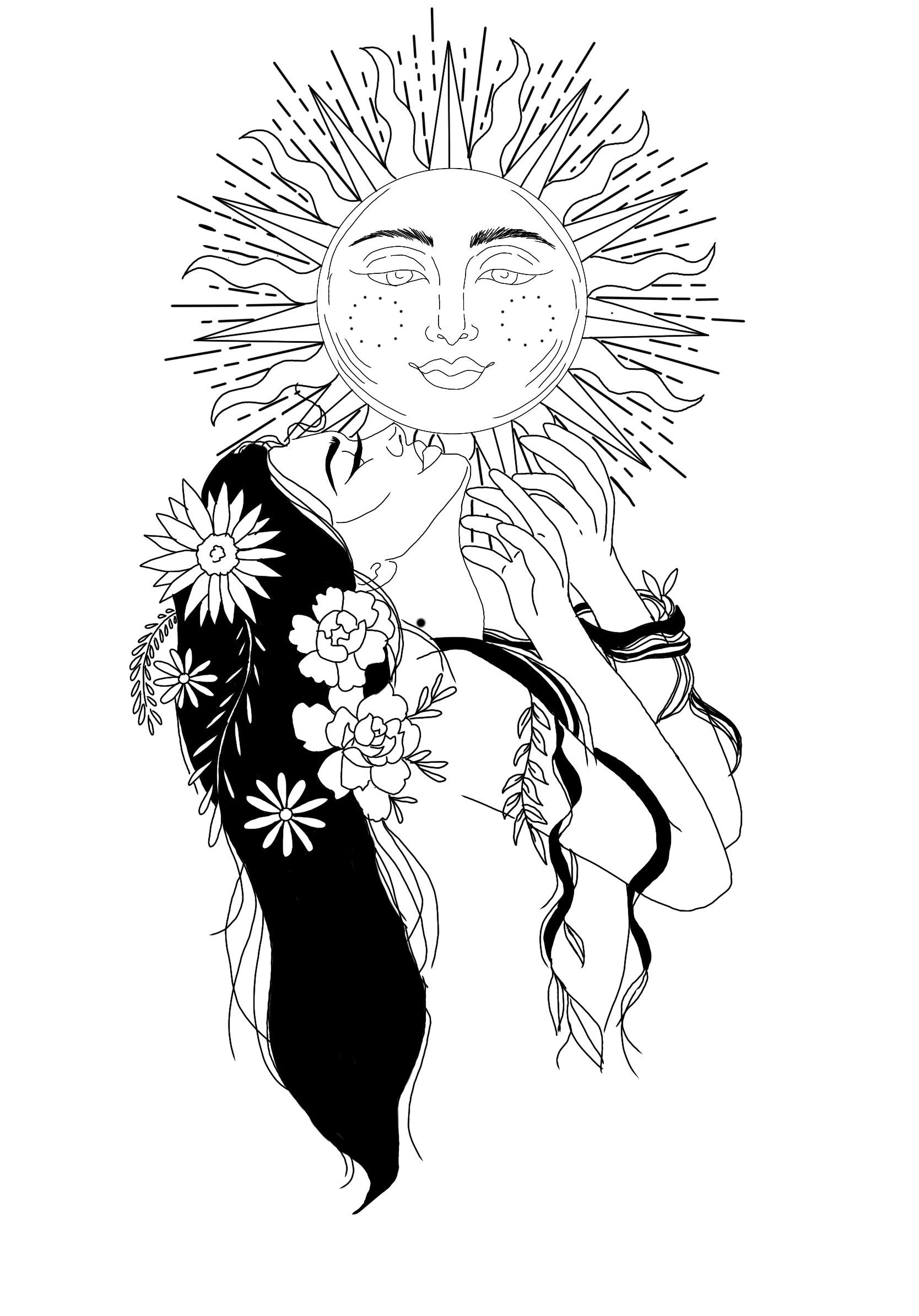 Lady and Sun Canvas Print - Etsy