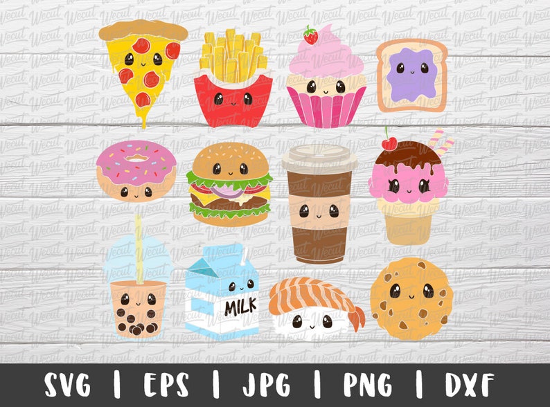 Cute Food SVG Files for Cricut Projects / Food Clipart / Food - Etsy