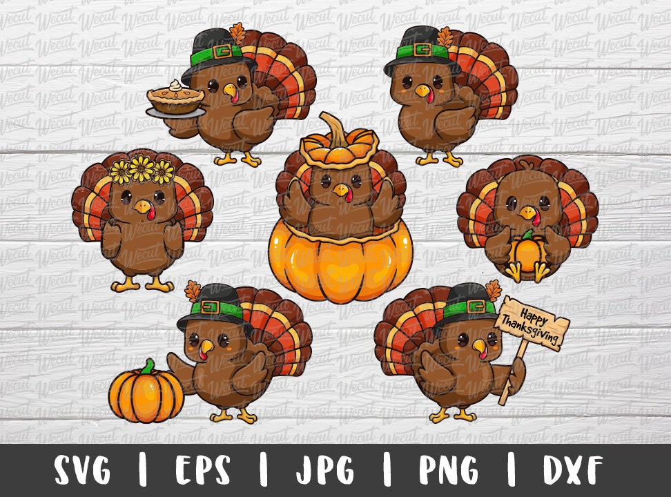 Turkey SVG Files for Cricut / Fall Svg / Autumn Svg / - Etsy