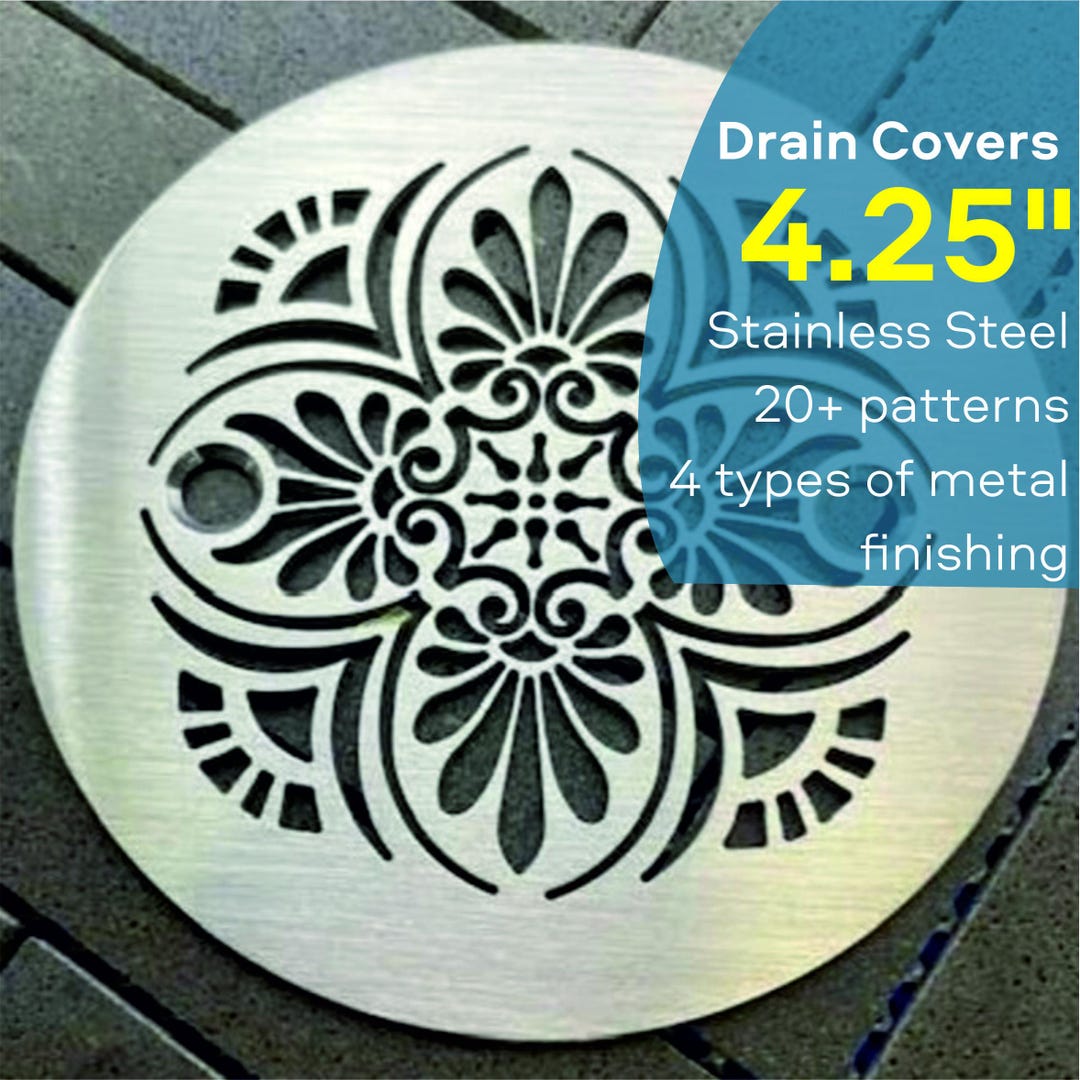 Stainless Steel 4.25" Drain Cover, Shower Drain Cover, 4.25 Inch Drain ...