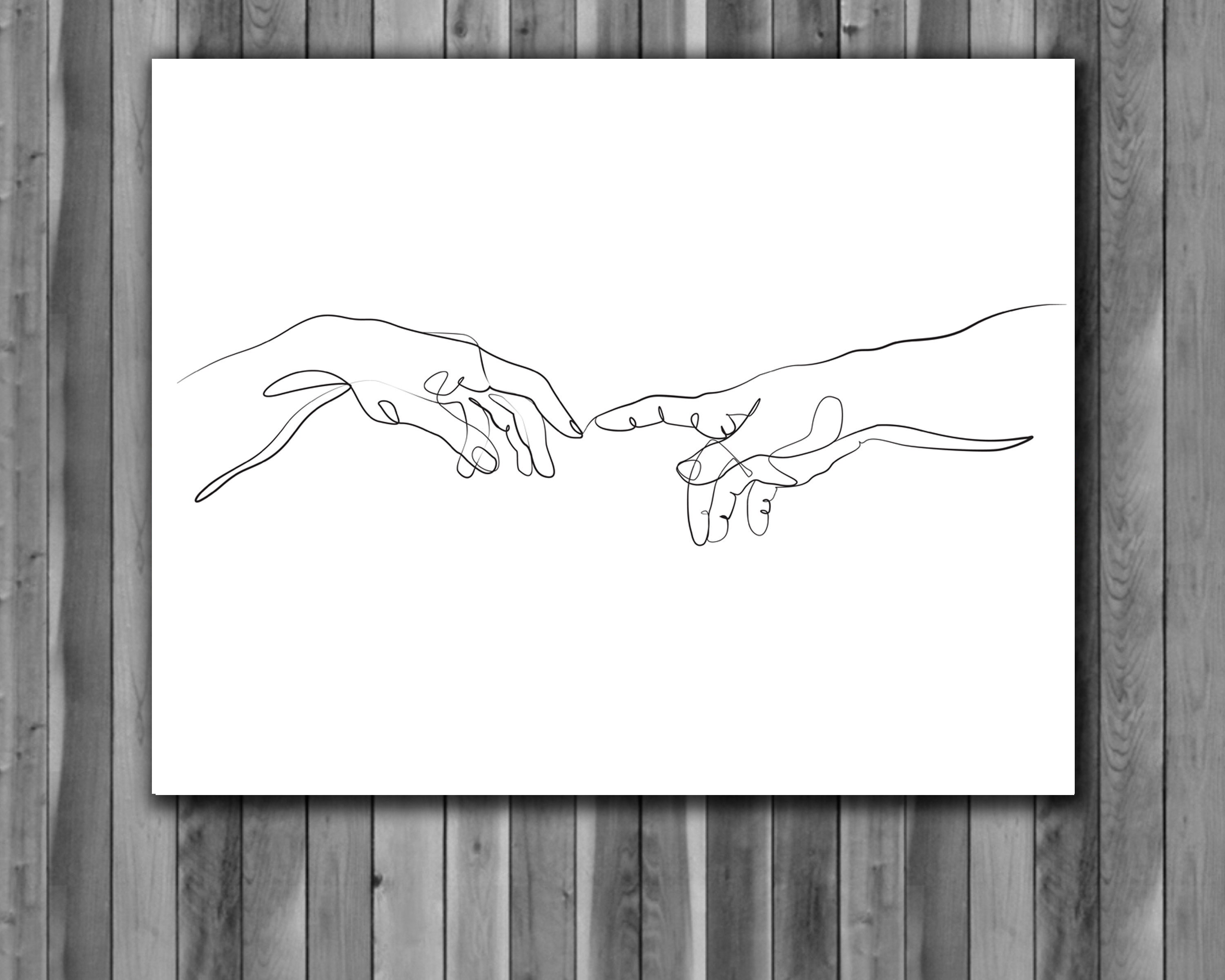 The Creation Of Adam Drawing