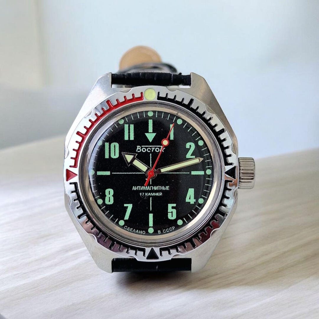 Soviet Original Mechanical USSR Mens Diving Watch VOSTOK AMPHIBIAN ...