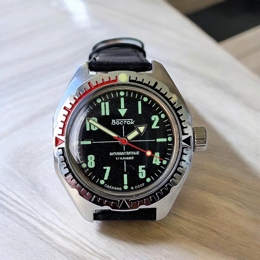 Soviet Original Mechanical USSR Mens Diving Watch VOSTOK AMPHIBIAN ...