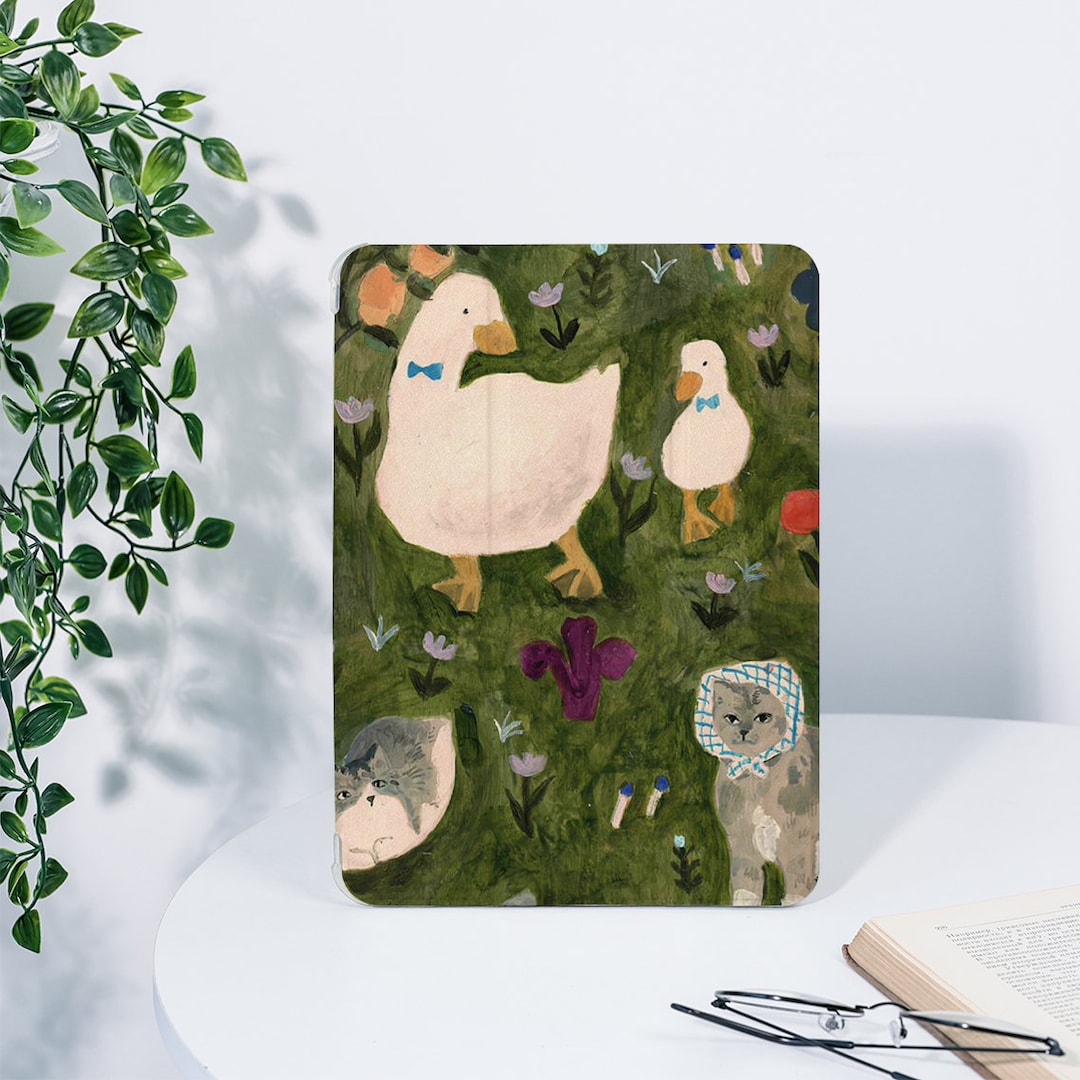 Cartoon Ducks and Cats iPad Case for iPad 9.7" 10.2" 10.9" 12.9" iPad ...