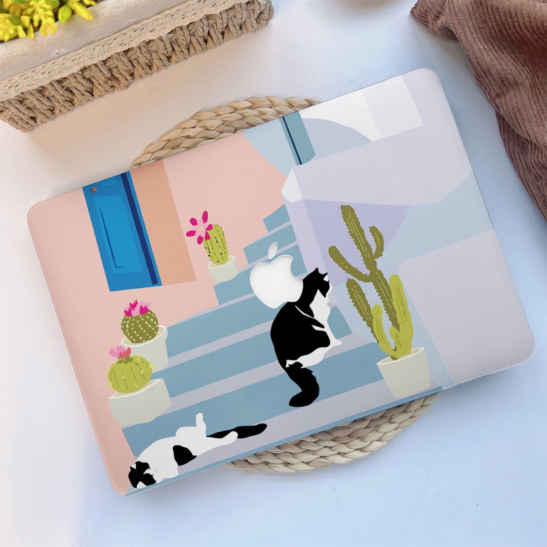 Black and White Cat MacBook Case Cactus Case for MacBook Air 2020 Case ...