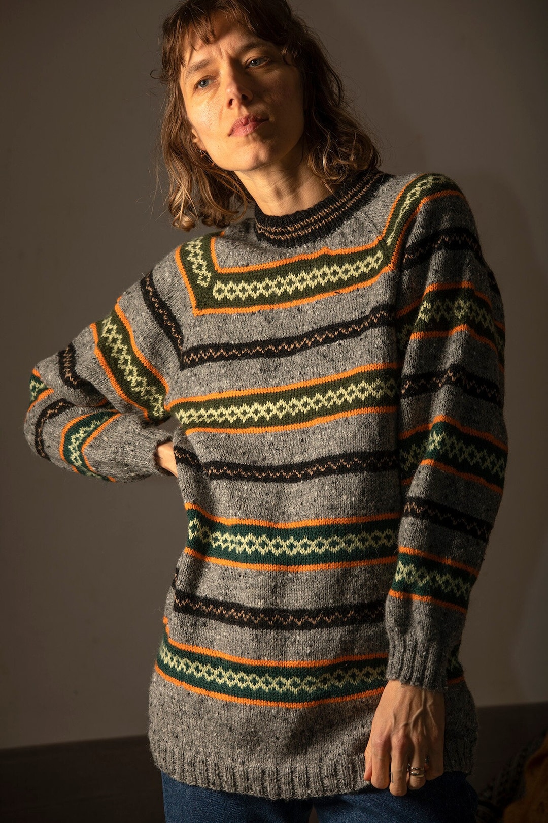 Handmade Vintage Wool Sweater/ Norway Wool Pullover/retro 80s Pullover ...