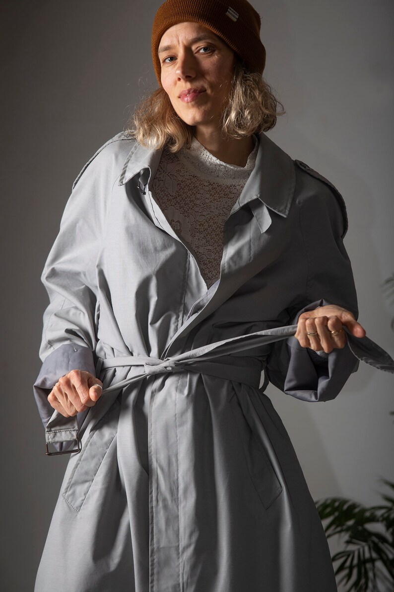 REPORTER Large Insulated Coat 90s Trench / Gray Oversize | Etsy