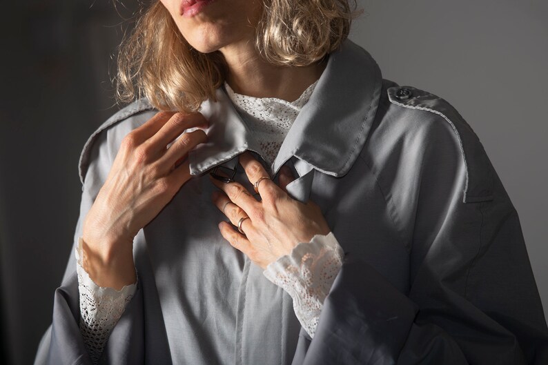 REPORTER Large Insulated Coat 90s Trench / Gray Oversize | Etsy