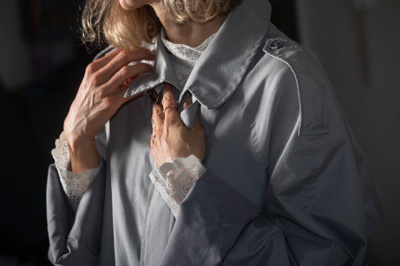 REPORTER Large Insulated Coat 90s Trench / Gray Oversize - Etsy