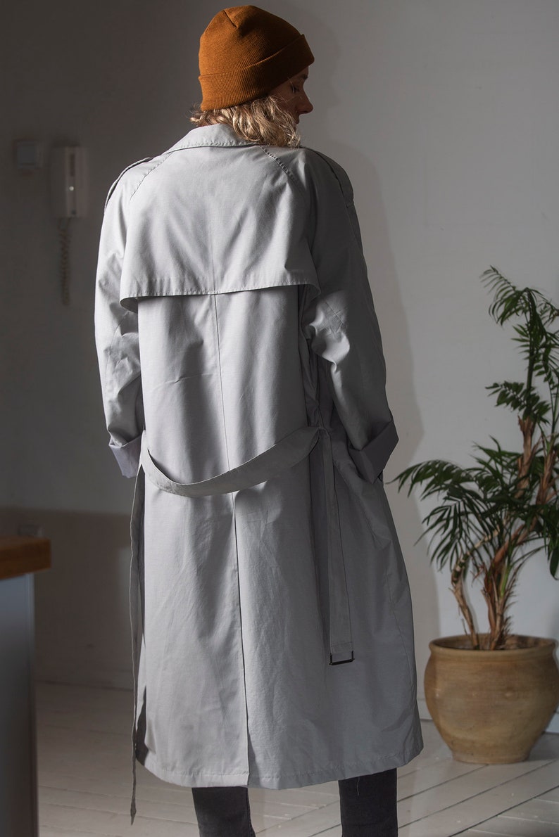 REPORTER Large Insulated Coat 90s Trench / Gray Oversize - Etsy