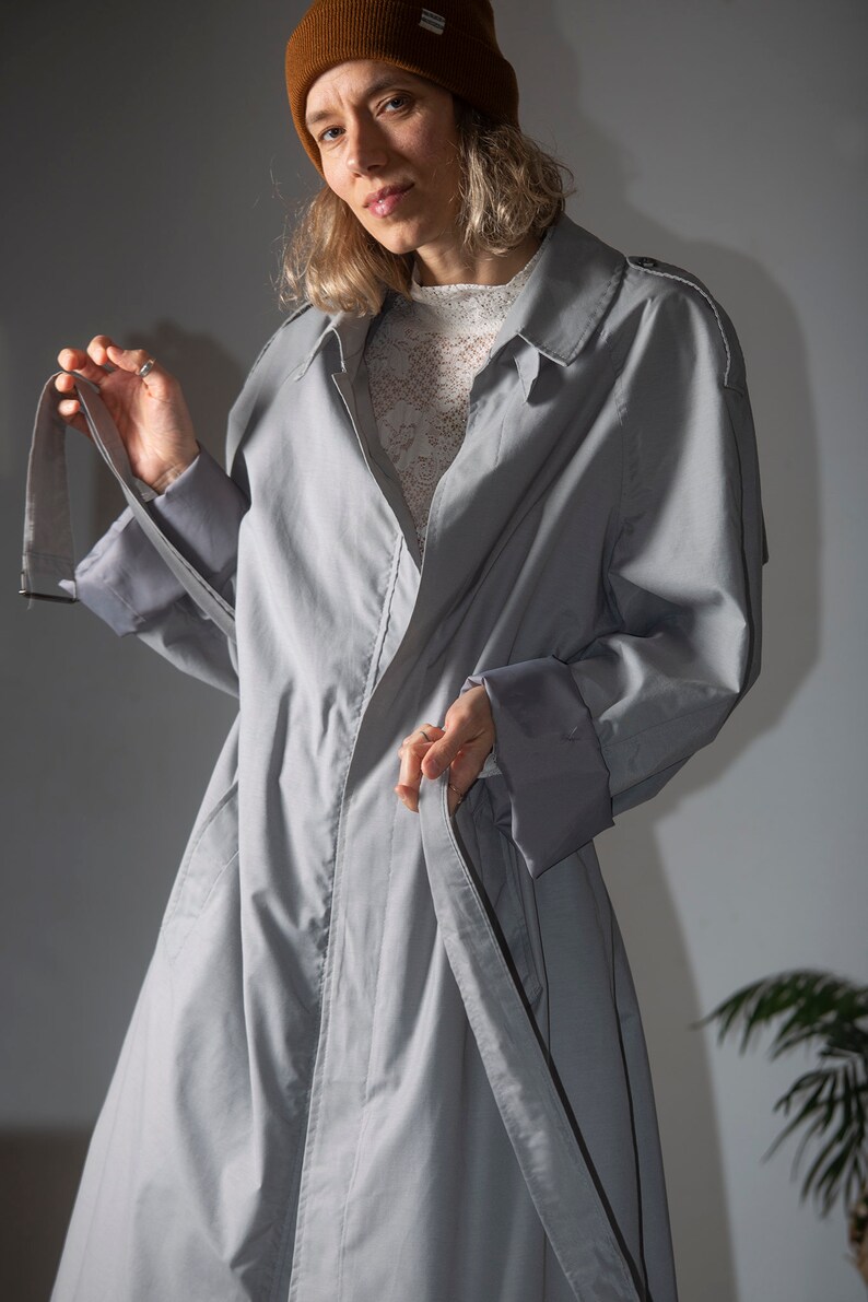 REPORTER Large Insulated Coat 90s Trench / Gray Oversize - Etsy