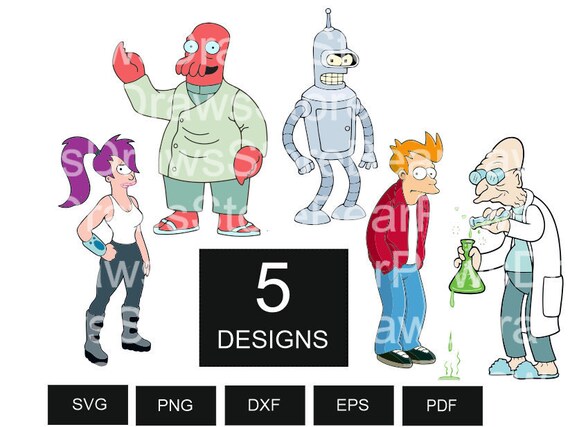 Futurama Svg Bender Futurama Svg Fry Svg Leela Svg Zoidberg - Etsy
