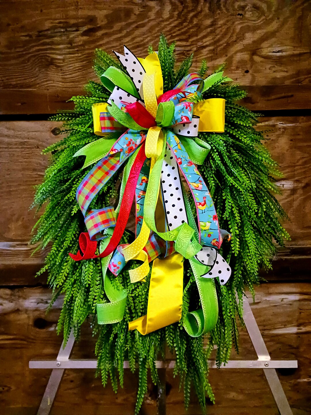 XL Spring Wreath Bow, Colorful Bow, Summer Wreath Bow, Vibrant Colored ...