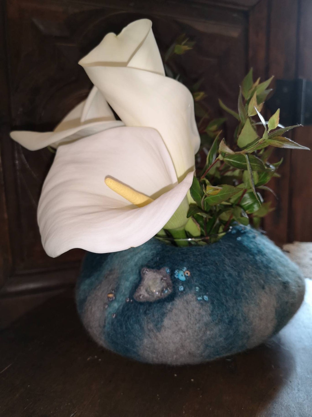 Original, Unique, Made by Me in Felted Wool: Vase, Pocket Empty or ...