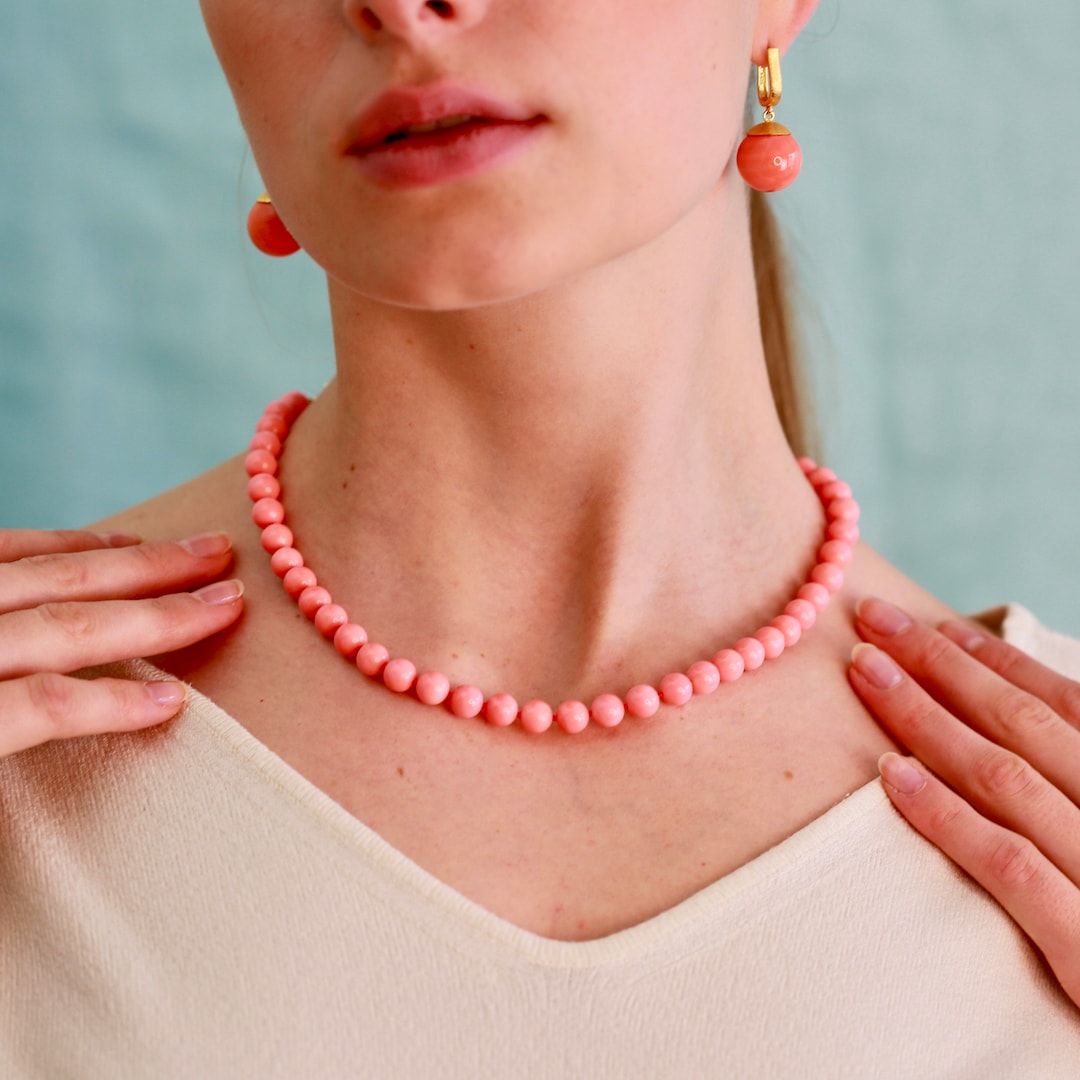 Pink Conch Pearl Necklace Natural Product, Top Seller, 18kt Gold Plated ...