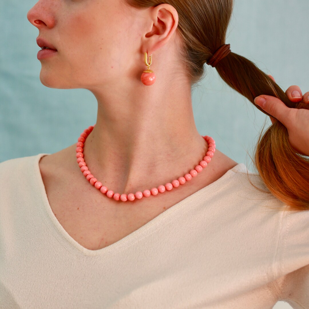 Pink Conch Pearl Necklace Natural Product, Top Seller, 18kt Gold Plated ...