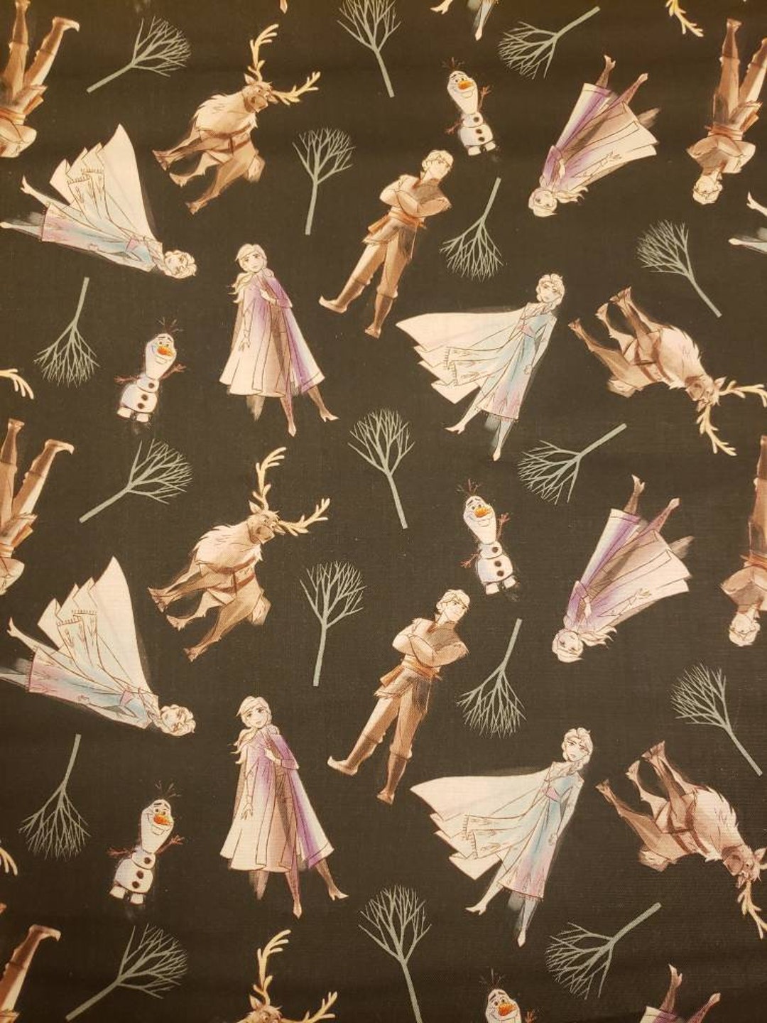 Frozen 2 Sketched Characters 100% Cotton Fabric Fat Quarter - Half Yard ...