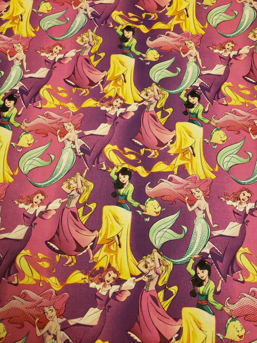 Disney Princess 100% Cotton Fabric Fat Quarter - Half Yard - Etsy