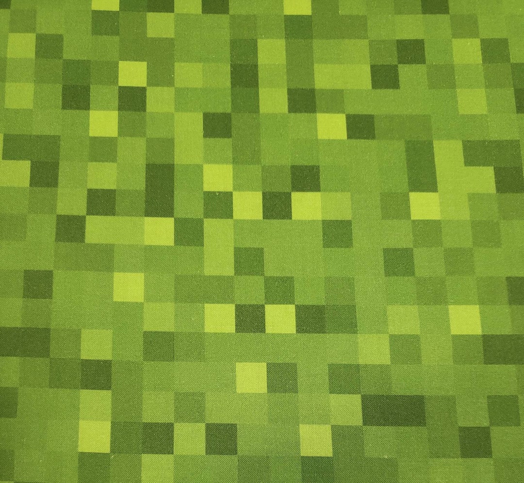 Minecraft Pixels 100% Cotton Fabric Fat Quarter - Half Yard - Full Yard ...