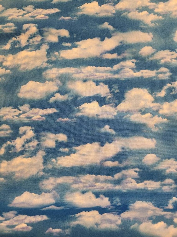 Blue Sky With Clouds 100% Cotton Fabric Fat Quater Half Yard - Etsy