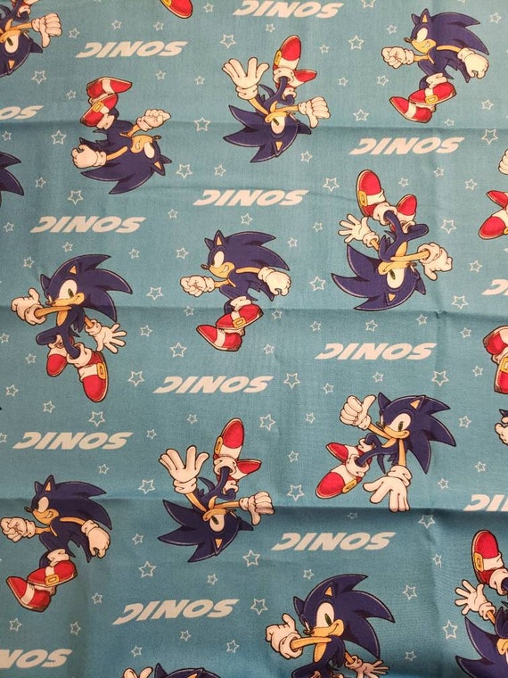Sonic the hedgehog blue 100% cotton fabric fat quarter Craft Supplies ...
